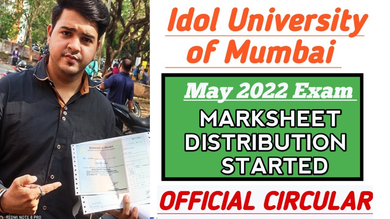 Idol Marksheet Distribution Started May exam|Official Circular|Mumbai ...