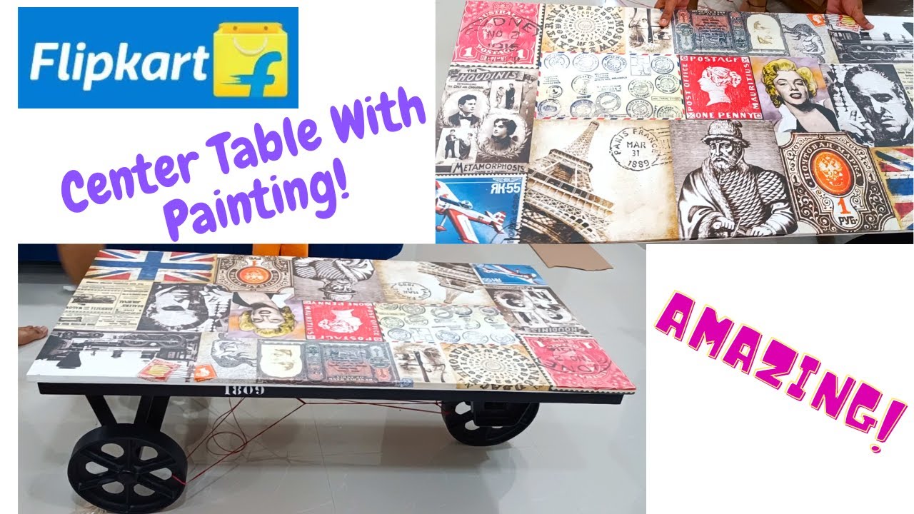 Unboxing Center table with Painting | Flipkart | Home Decor - YouTube