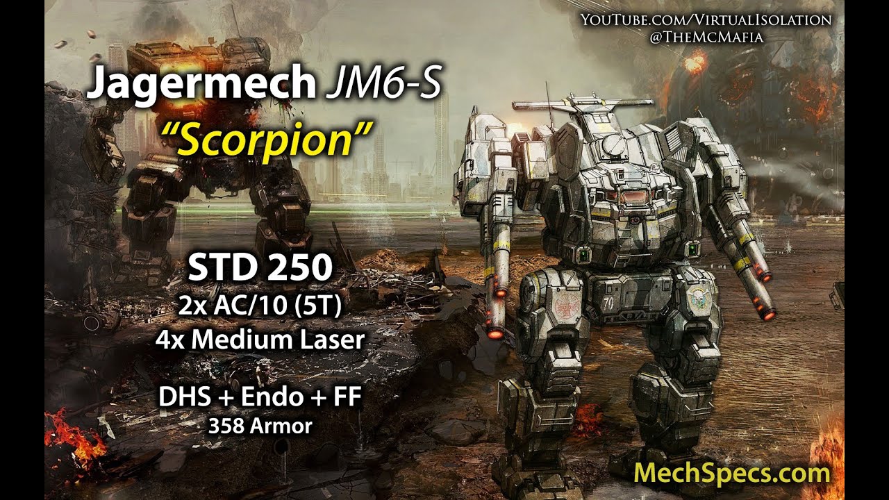 MechWarrior Online Raw Gameplay: Jagermech JM6-S "Scorpion" - YouTube