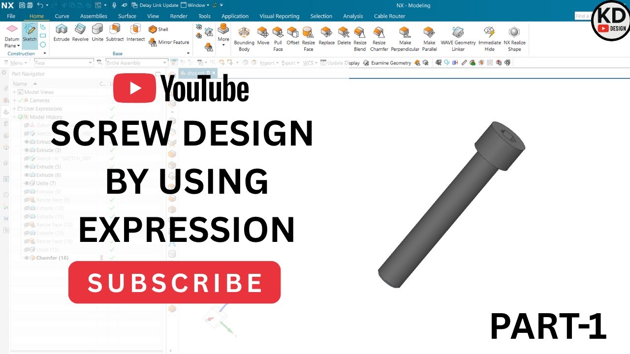 How to design screw by using expression || NX CAD || - YouTube