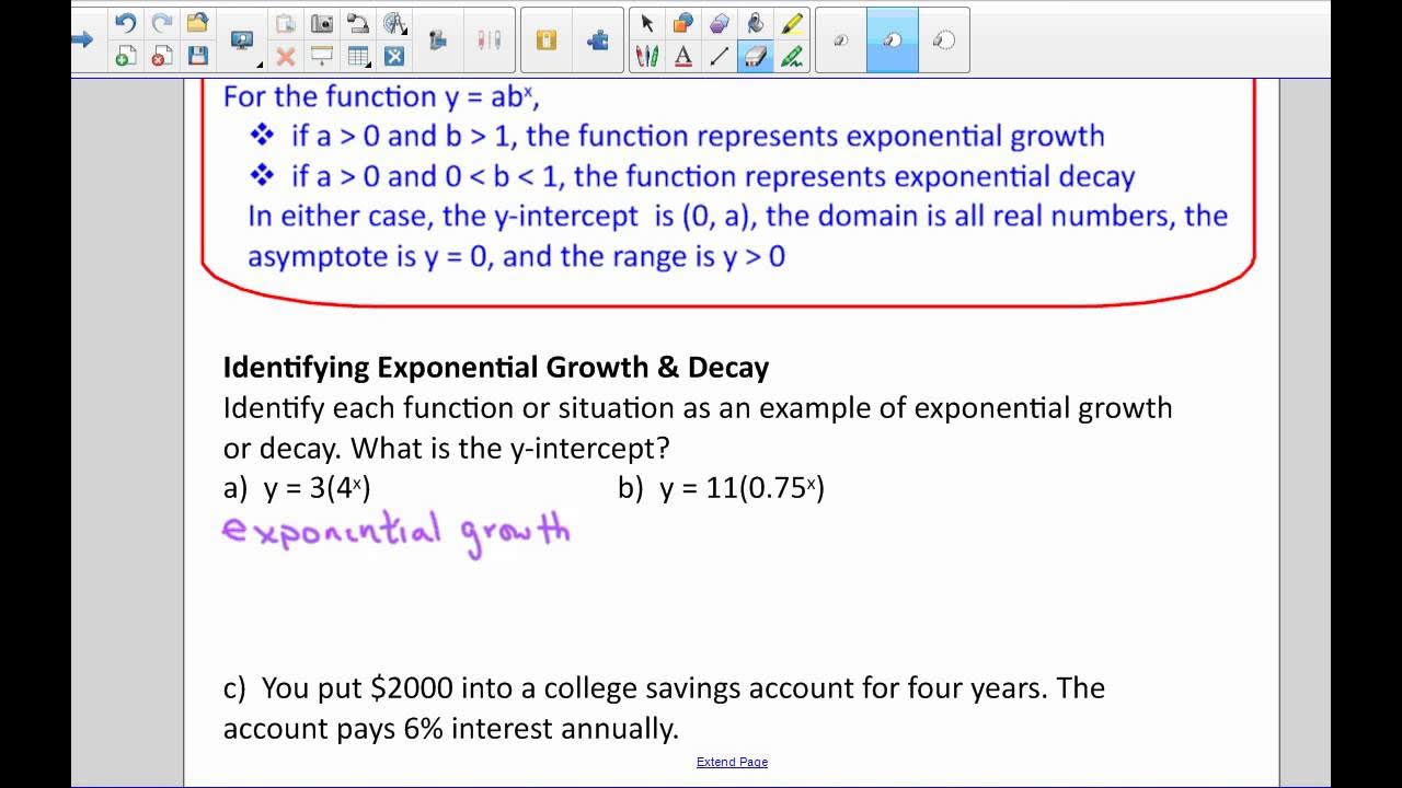 Algebra 2 Lesson 7 1 Exploring Exponential Models - YouTube