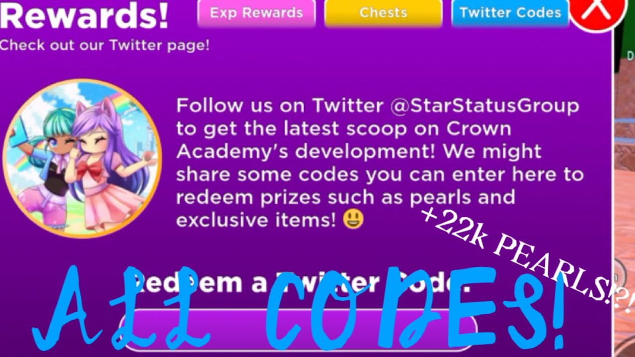 All of the New Crown Academy Codes! - YouTube