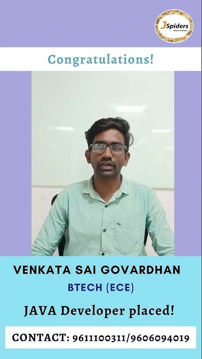 Student Successfully Placed | Java Full Stack Development | Jspiders Marathahalli VENKATA SAI ...
