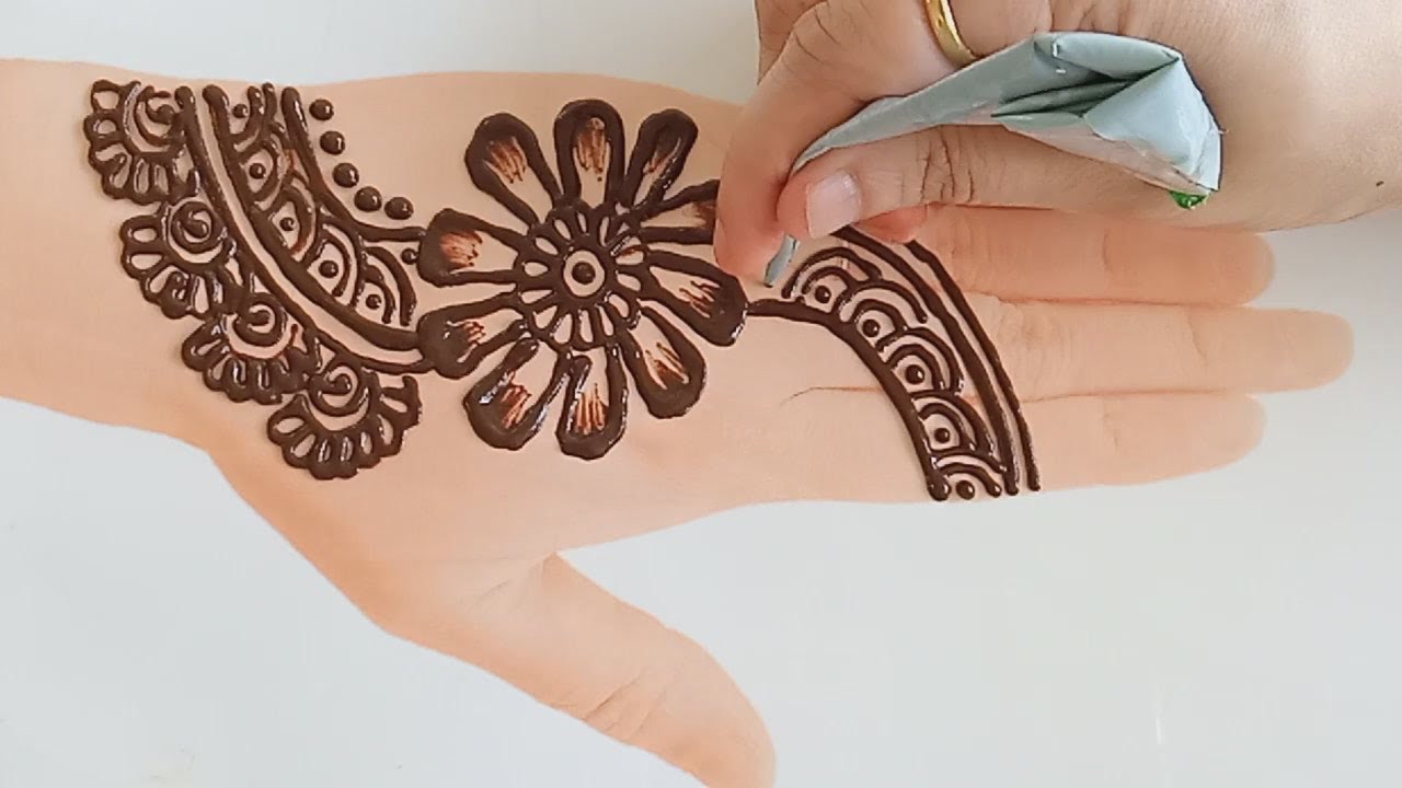 Latest attractive simple arabic henna mehndi design tattoo - YouTube