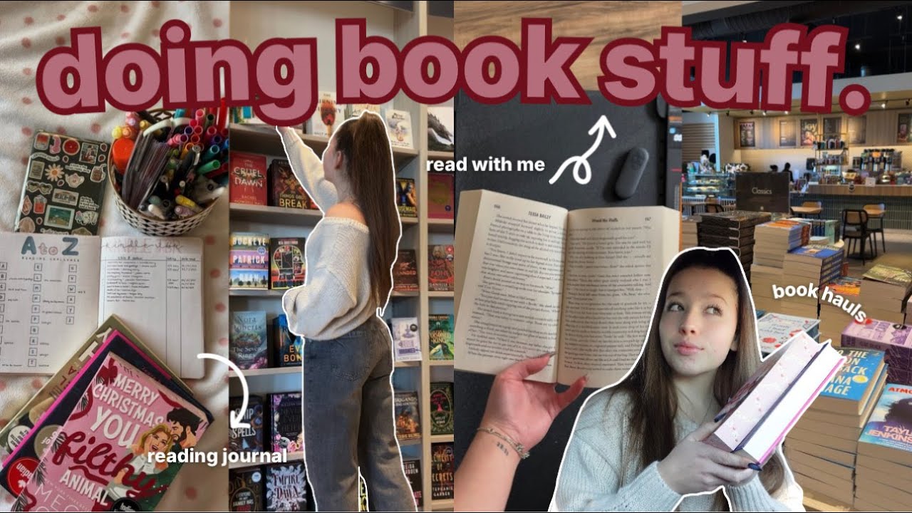 doing book stuff (again) 📚🎀 book shopping, reading journal, read with ...