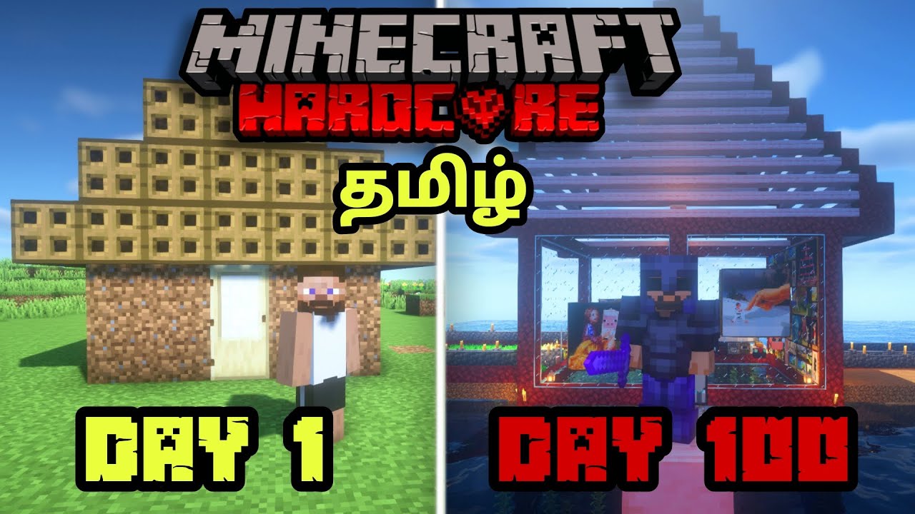I Survived 100 Days In Minecraft HARDCORE tamil | 100 Days in Minecraft ...