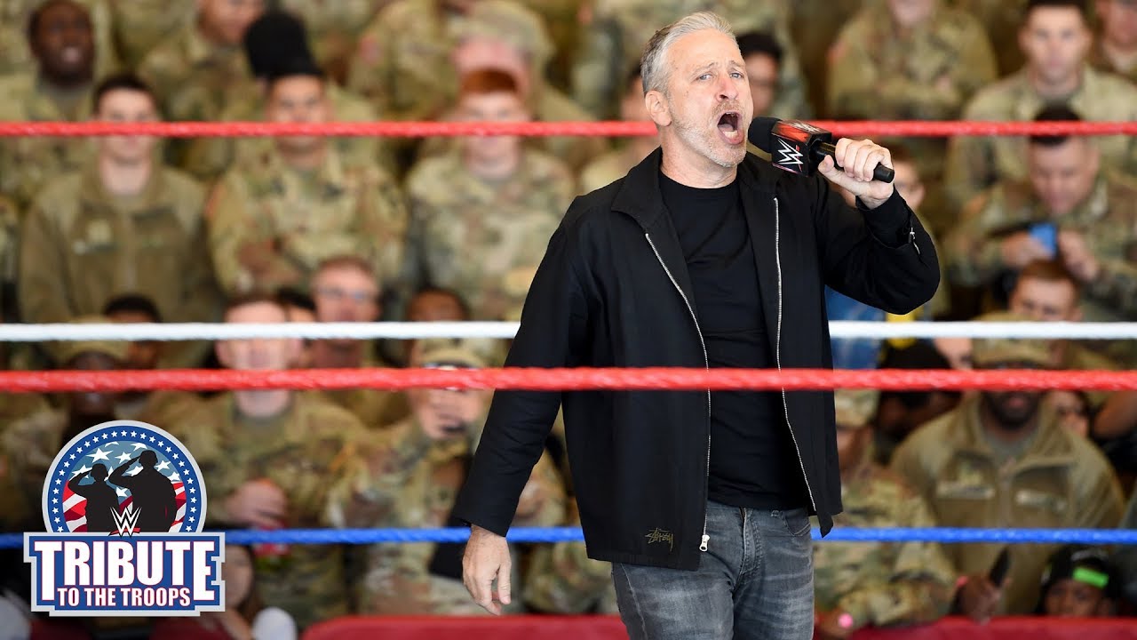 Special guest Jon Stewart laughs with the U.S. Armed Forces: Tribute to ...