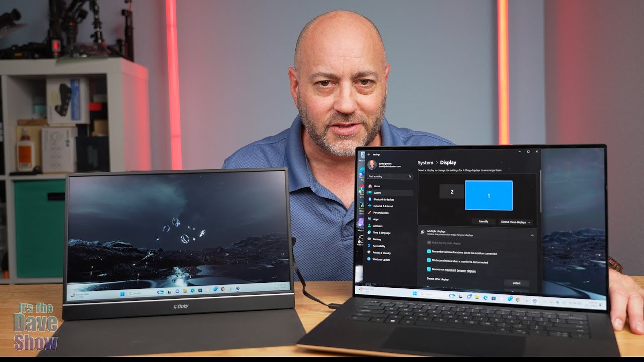 G-STORY Portable Monitor Integrated Cable Management 14” External ...