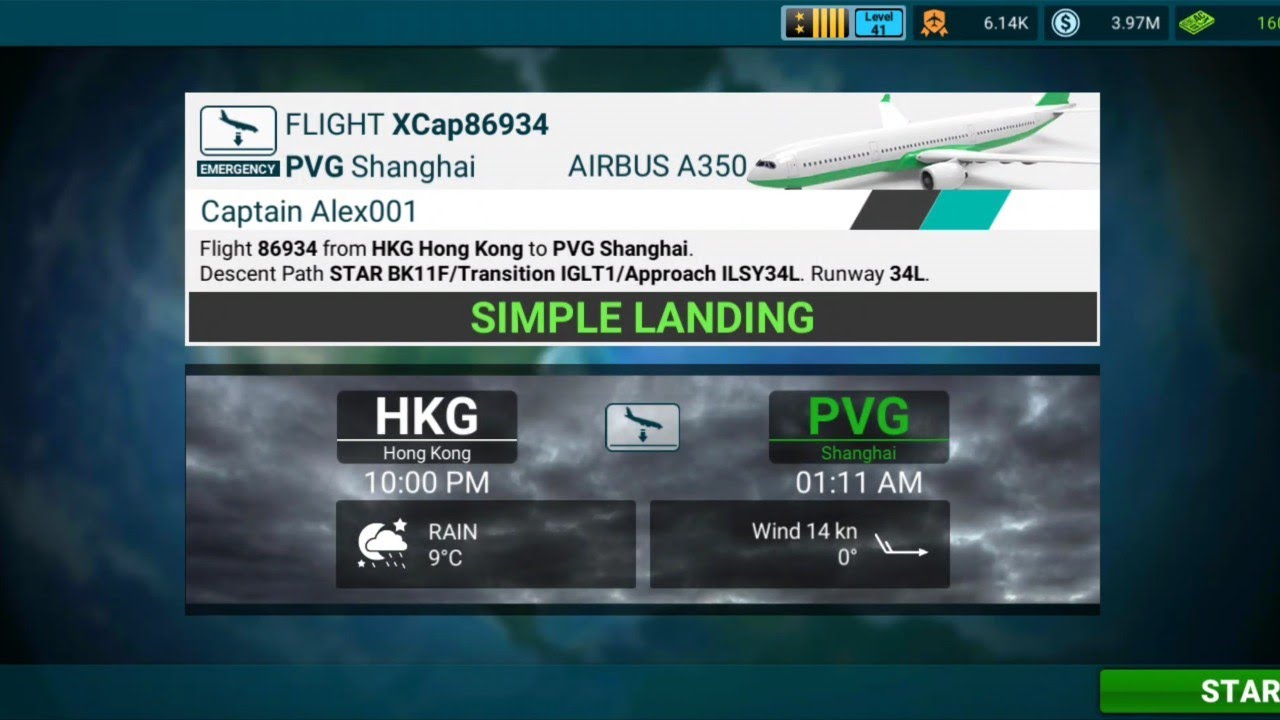 A350 night landing at Shanghai International Airport [Airline Commander ...