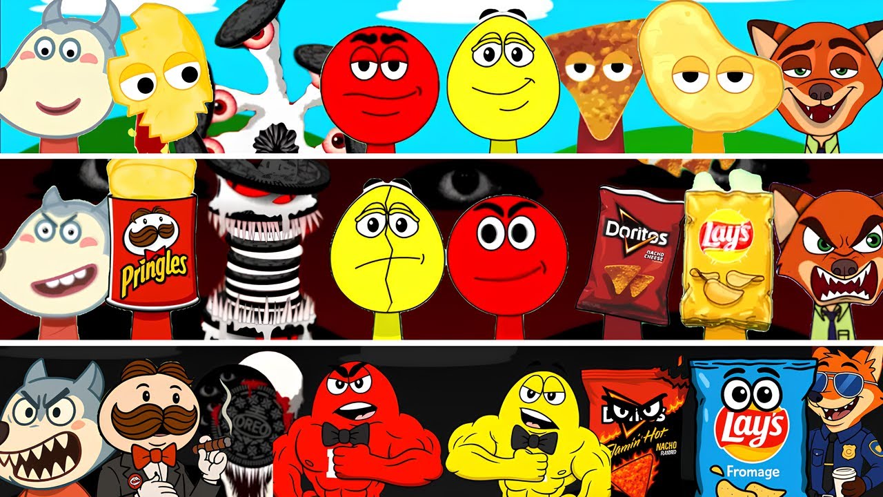 Incredibox Sprunki OC Phase 1 to Phase 3 M&M's, Pringles, LAY'S, OREO ...