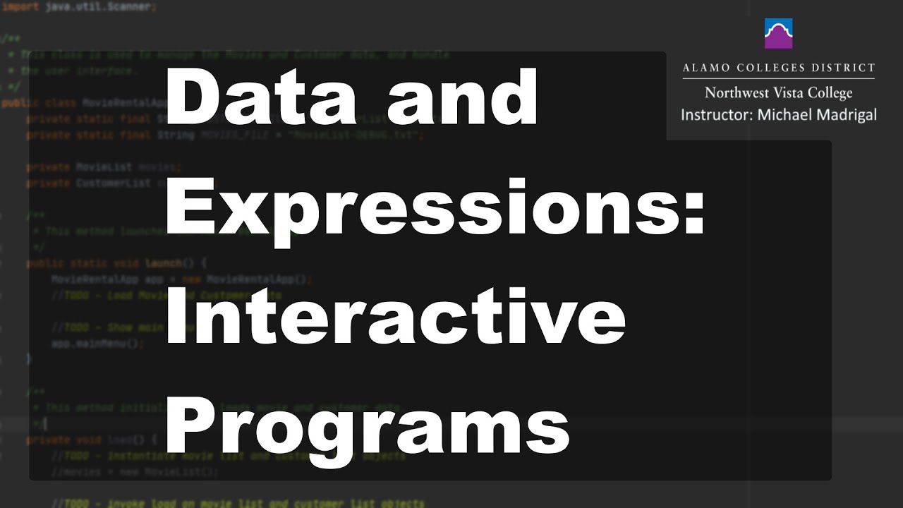 Java 1 Online, [2.05] Data and Expressions: Interactive Programs - YouTube