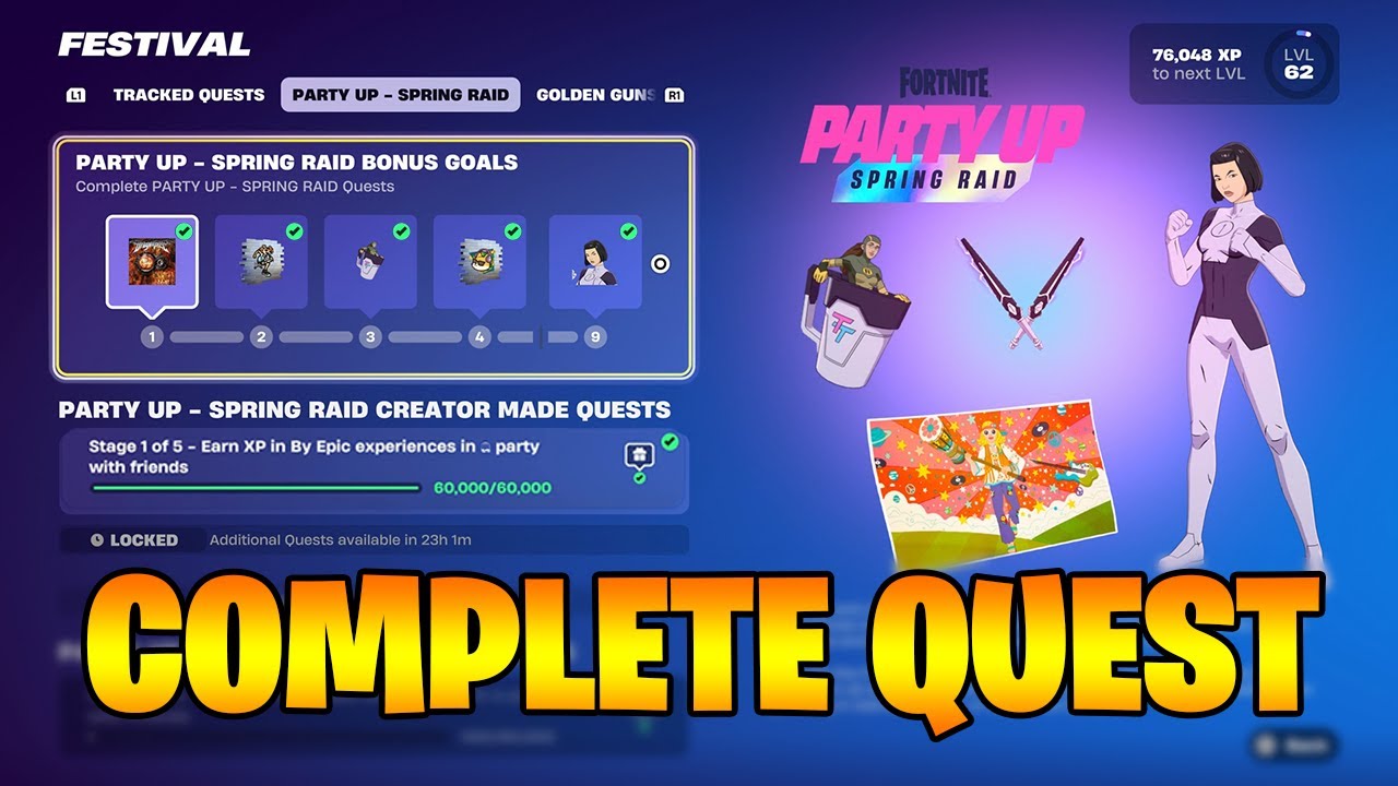 How To COMPLETE ALL PARTY UP SPRING RAID BONUS GOALS QUESTS CHALLENGES ...