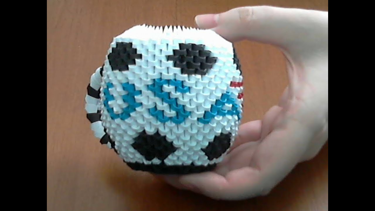 How to make 3D origami football cup U S A part2 - YouTube