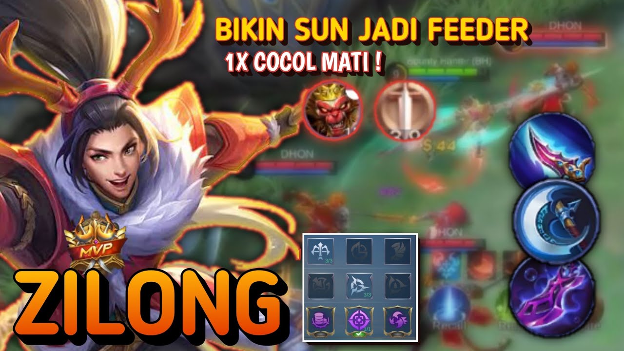 item & emblem zilong vs sun build zilong paling sakit 2023 exp lane ...