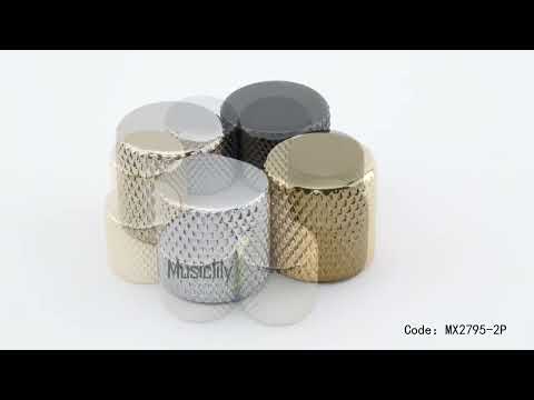 360° View: Musiclily Pro Inch Fine 24 Splines Steel Flat Top Push-on Control Knob