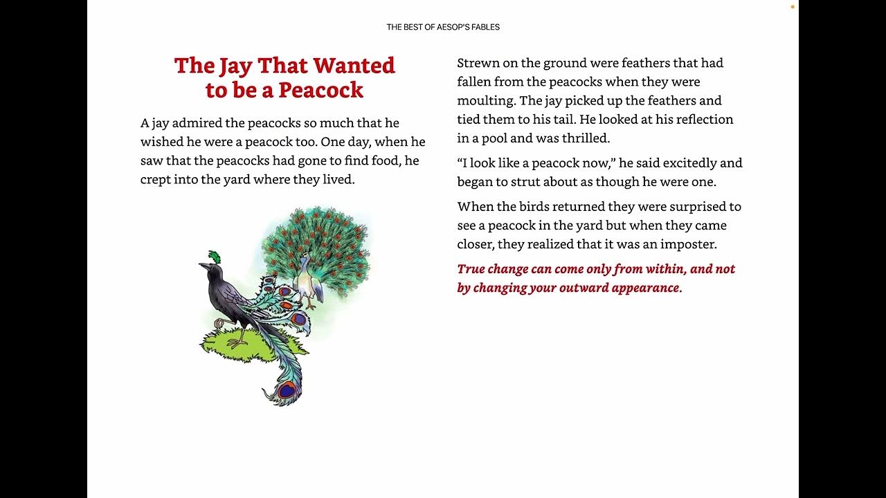 The Jay That Wanted to be a Peacock, Aesop’s Fables, Story with a Moral ...