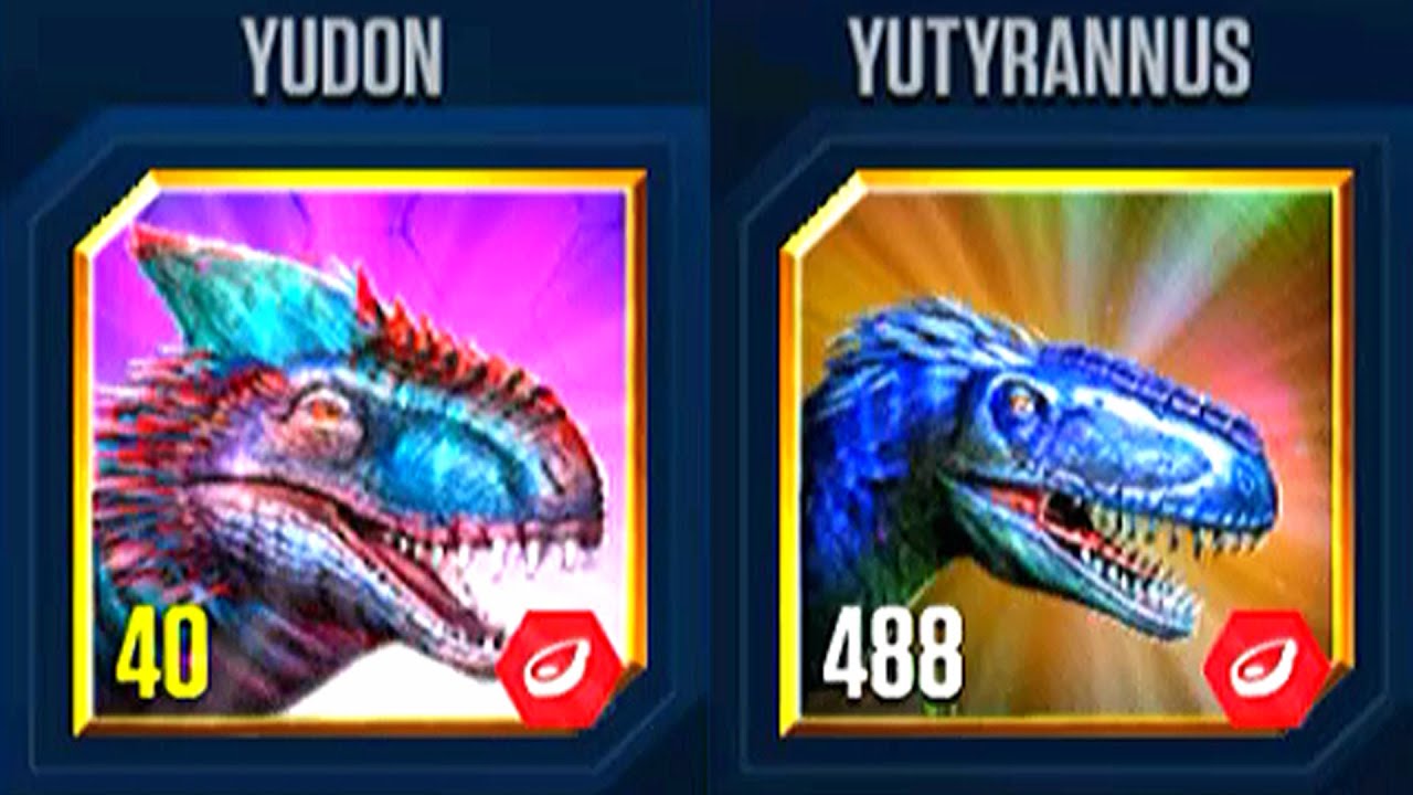 YUDON VS YUTYRANNUS | JURASSIC WORLD THE GAME - YouTube