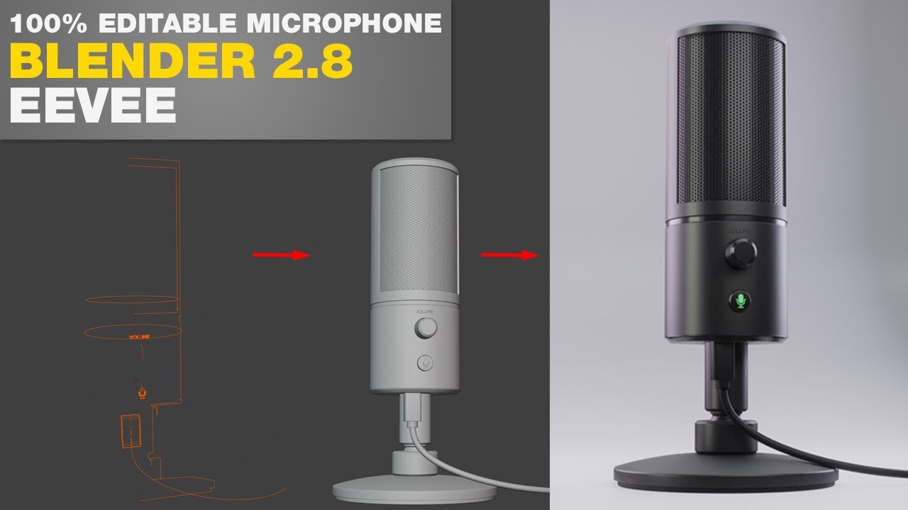 100% Editable Microphone - Blender 2.8 - Eevee Render - YouTube