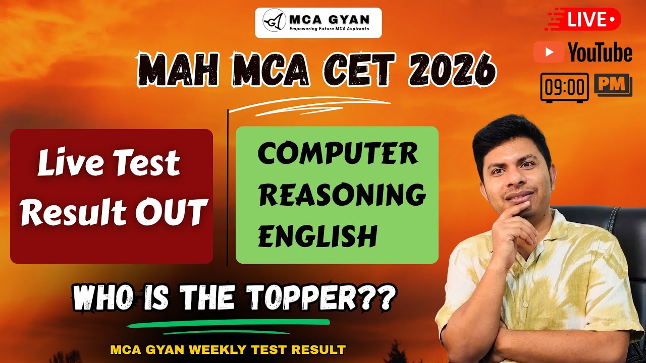 MCA GYAN Weekly Live Test Result | Meet the Topper of the Week 💪 | MAH ...