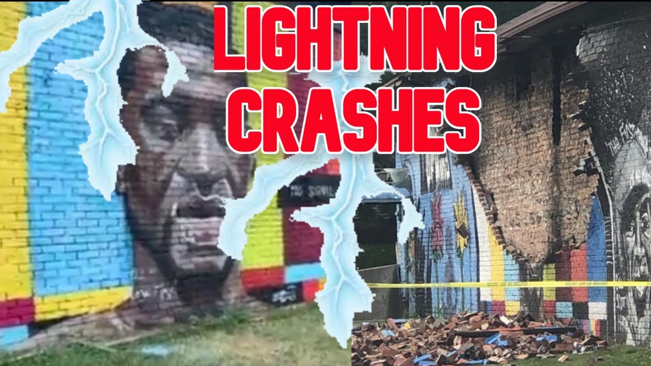 George Floyd Mural Destroyed By Lightning Strike!!! Exclusive Footage ...