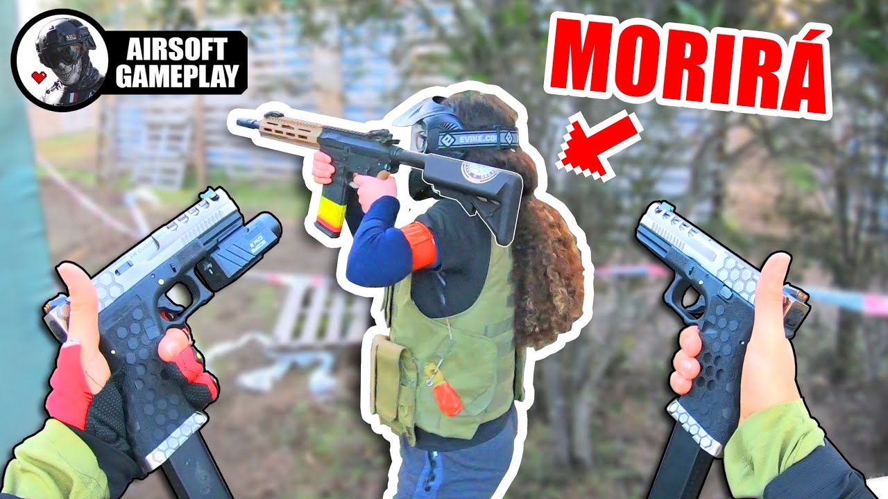 NOVATA no ESPERABA ESTO 😈 DUAL GLOCK 🔥 Yio Airsoft Gameplay - YouTube