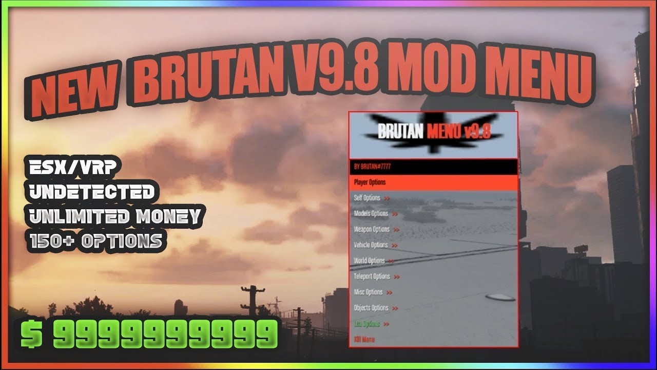 FiveM Hack | Brutan V9.8 Mod Menu | Unlimited Money | Troll Options ...