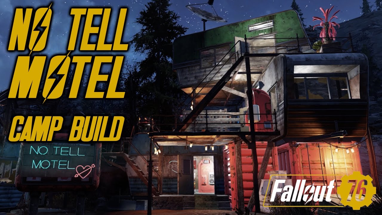 Fallout 76 CAMP Build - No Tell Motel - YouTube