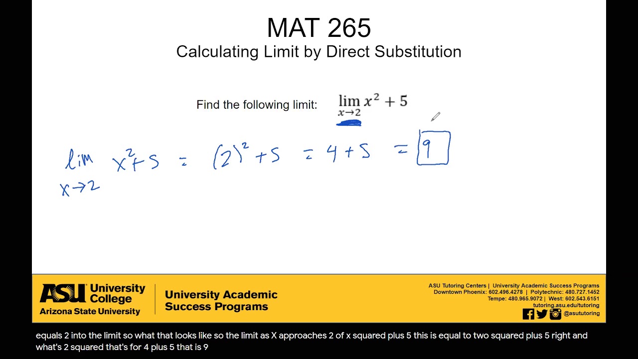 Calculating Limit by Direct Substitution - YouTube