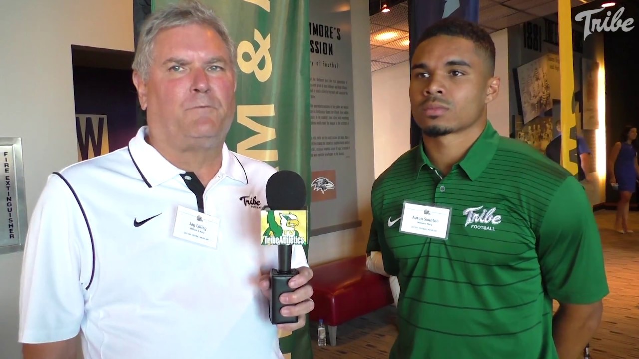 2017 Tribe Football - CAA Media Day Interview with Aaron Swinton - YouTube