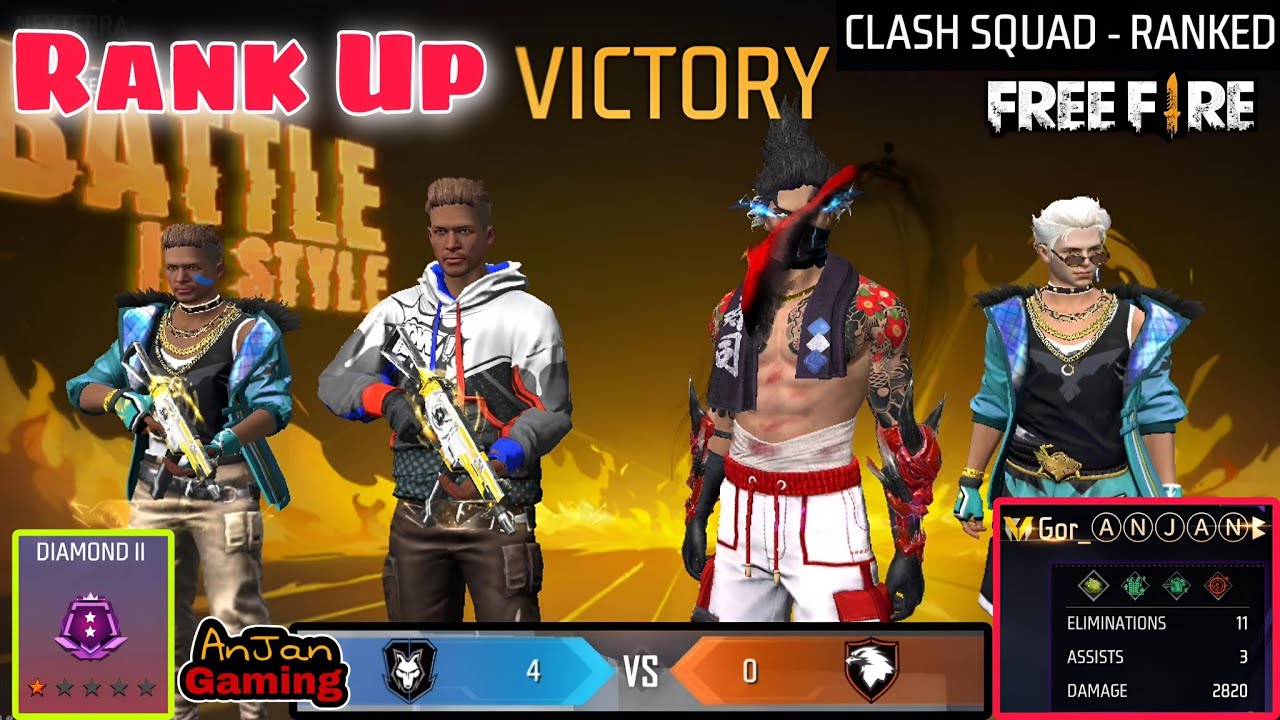 Free fire Clash Squad Ranked 4-0 Best gameplay 1Vs 4 Clutch ⭐🤩😀 || FF ...
