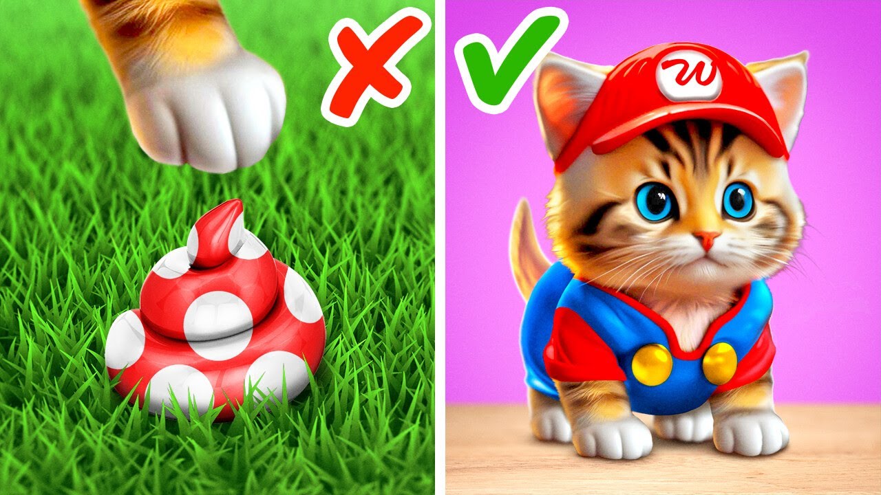 Watch Your Step Mario Kitten 🙀 *Satisfying Gadgets and Craft for your ...