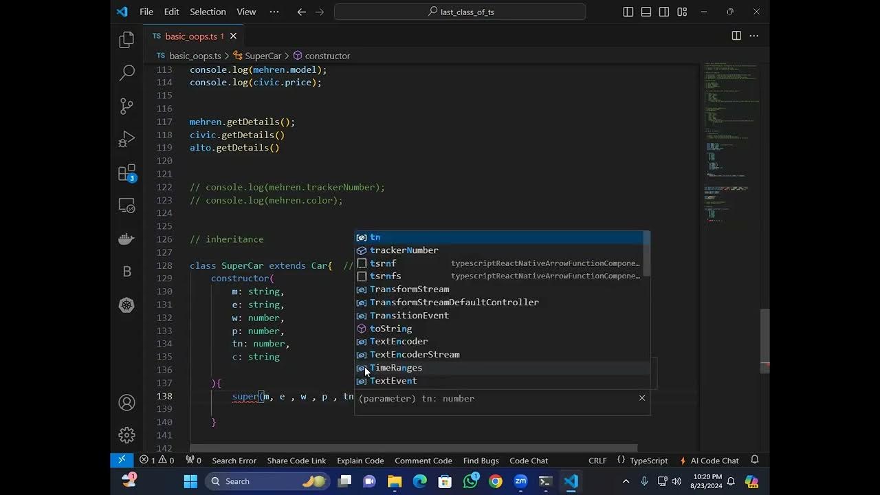 Inheritance in Typescript | Batch 1 | Web Development Course | - YouTube