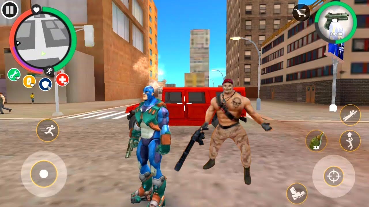Rope Hero Vice Town Update | Rope Hero Green Car Throw Mad Joe Villain ...