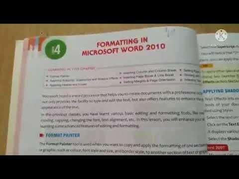 Class 4 Chapter 4 Formatting in MS Word (part 1) - YouTube