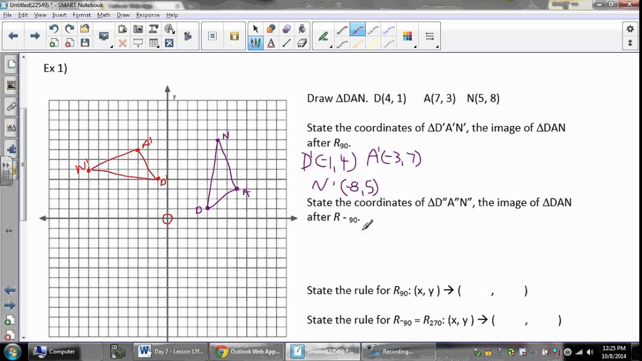 Translations and Rotations on a Coordinate Plane - YouTube