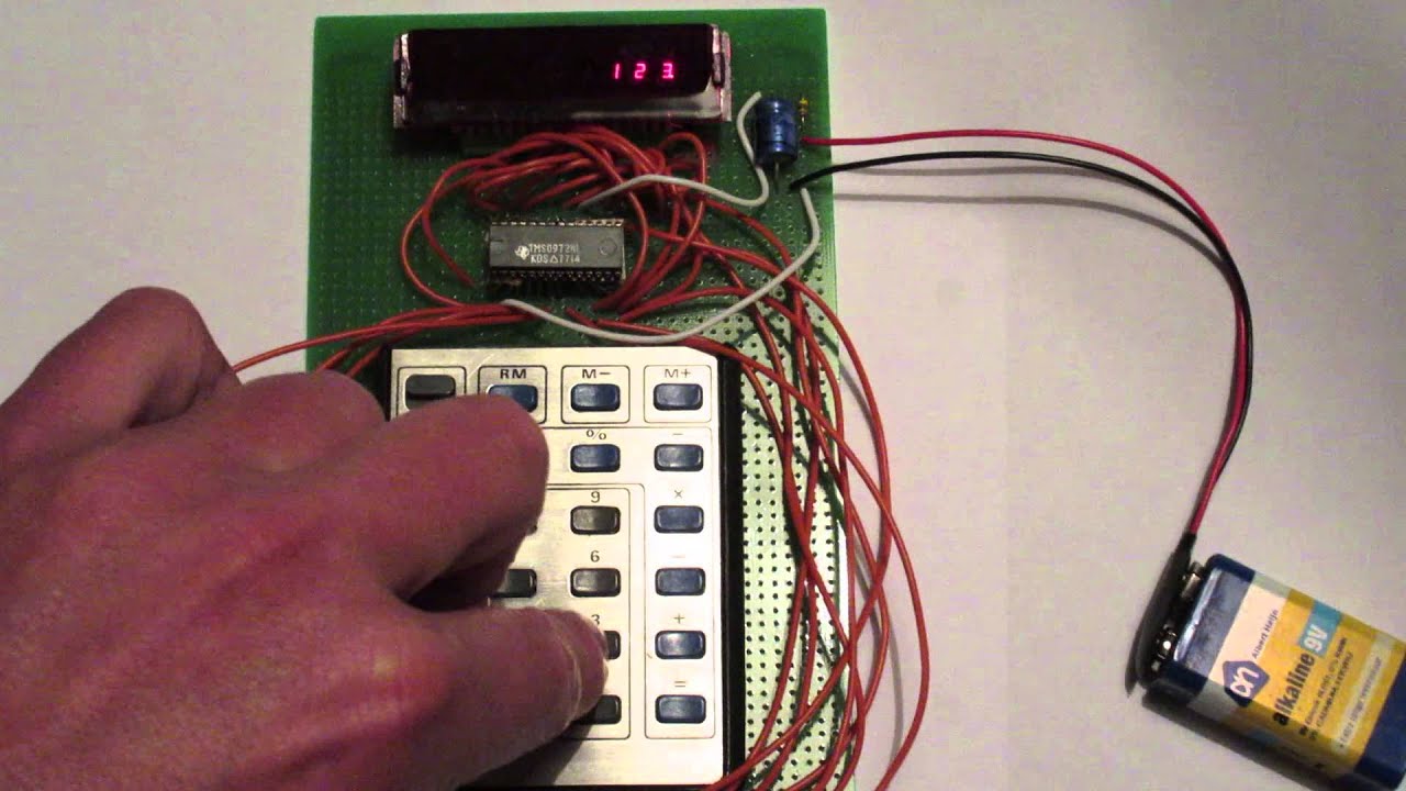 Calculator met TMS0972 (zelfbouw) - YouTube