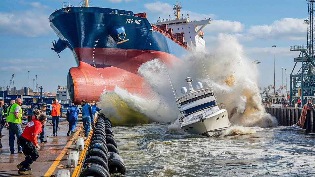 Incredible Moments Caught on Camera | Biggest Ship Launches Ever - YouTube