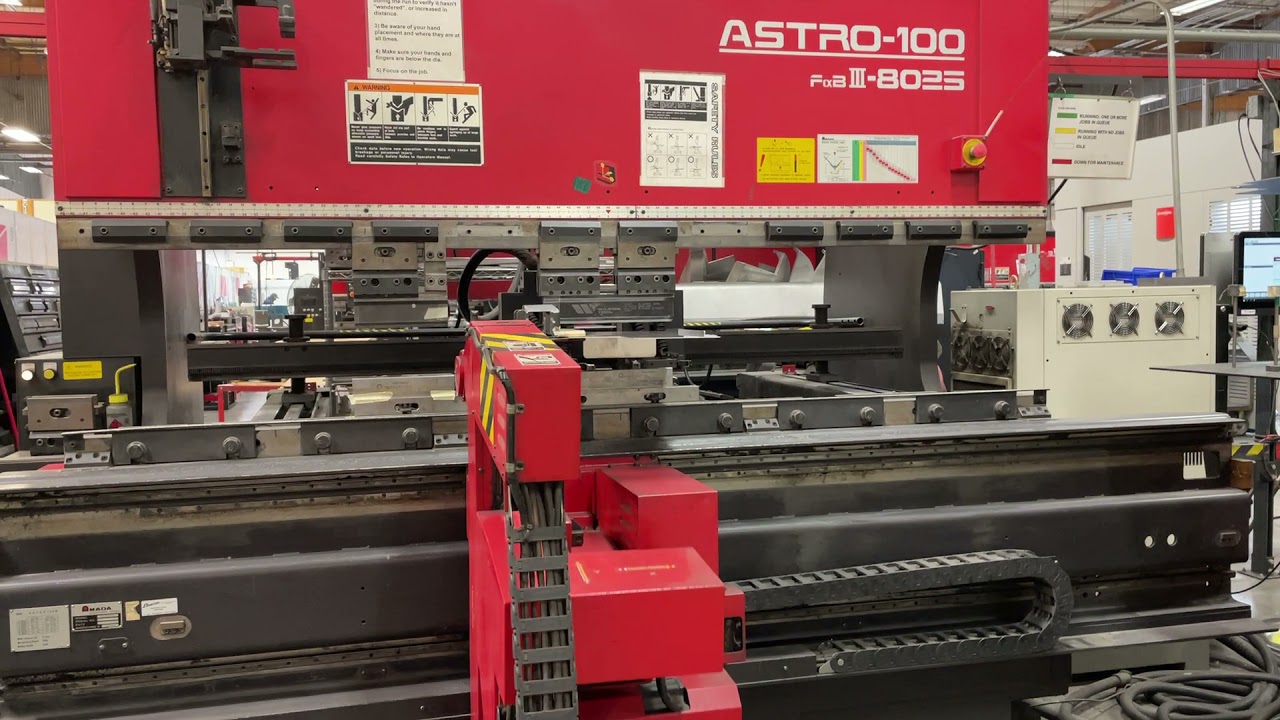 AMADA ASTRO 100M ROBOTIC BENDING CELL (Mach 12022) Loading - YouTube