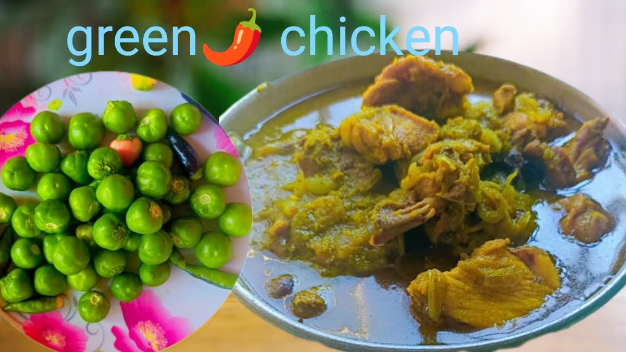 green 🌶 chicken a delicious recipe | pinku kitchen. - YouTube