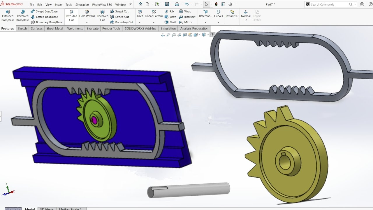 Conception des pièces simple par solidworks - YouTube