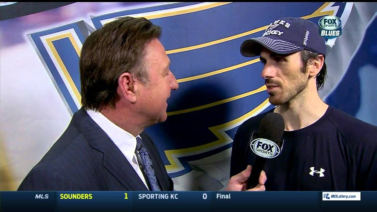 Ryan Miller saves & post game interview St. Louis Blues vs Colorado ...