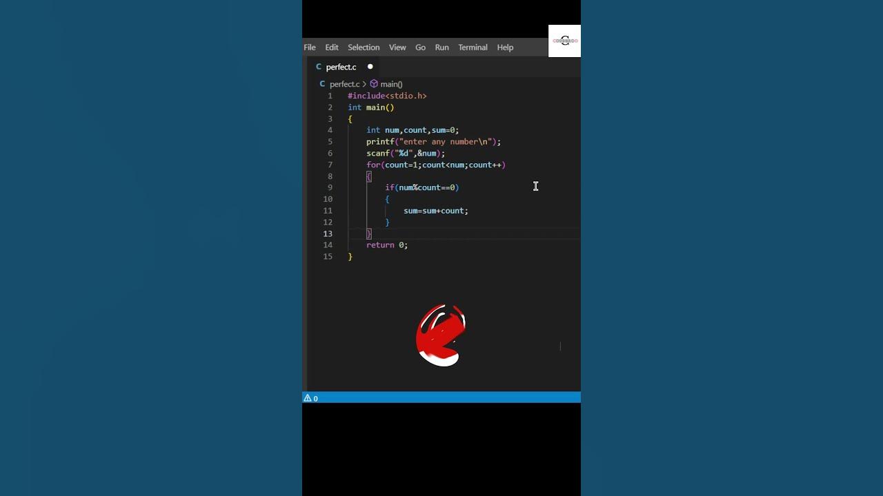 16 C Programming Perfect Number Cprogramming Coding Ytshorts Viralshorts Youtube