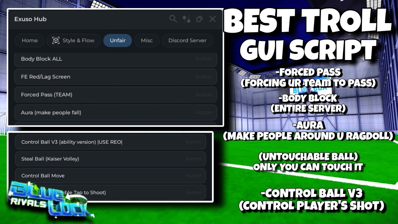 [NEW] Blue Lock:Rivals *BEST TROLL GUI* Script, Forced Pass ...