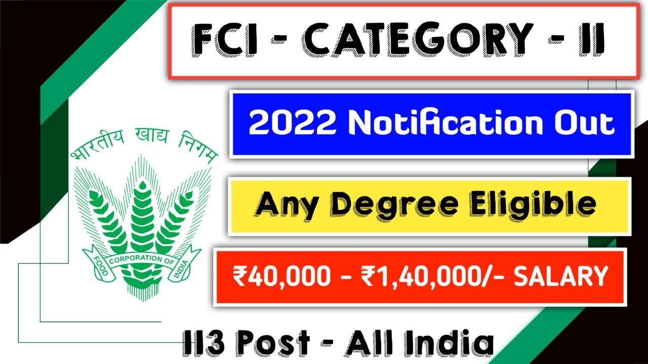 FCI Manager 2022 Notification Out - YouTube