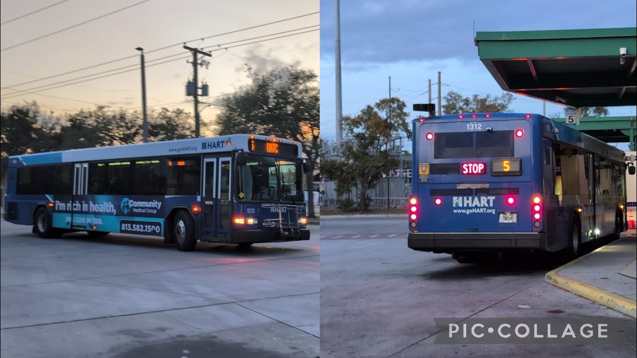 Hart bus #1312 on Route 5 arriving at UATC - YouTube
