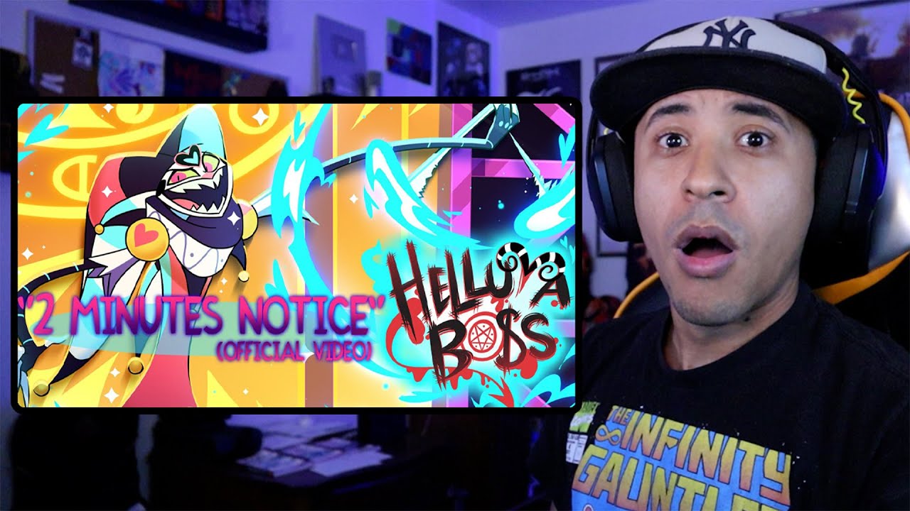 2 MINUTES NOTICE -(OFFICIAL VIDEO) // HELLUVA BOSS | Reaction - YouTube