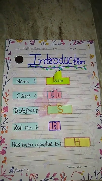 Art integrated project introduction page design💕😊 - YouTube