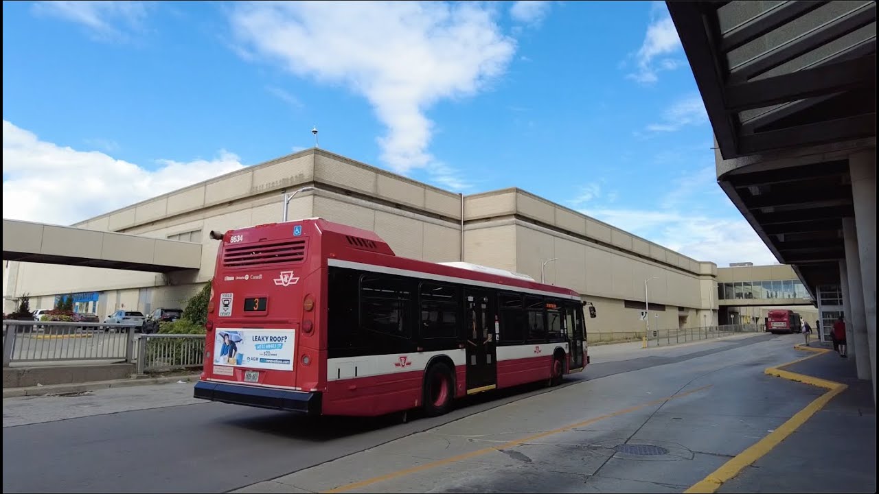 TTC Line 3 Shuttle Bus Ride #8634 from Kennedy Stn to Scarborough ...