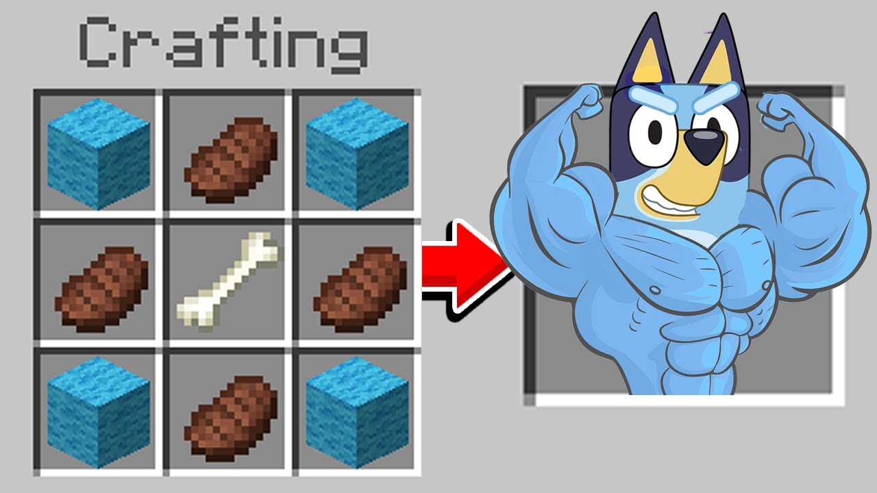Minecraft : How To CRAFT Stong BLUEY! - YouTube