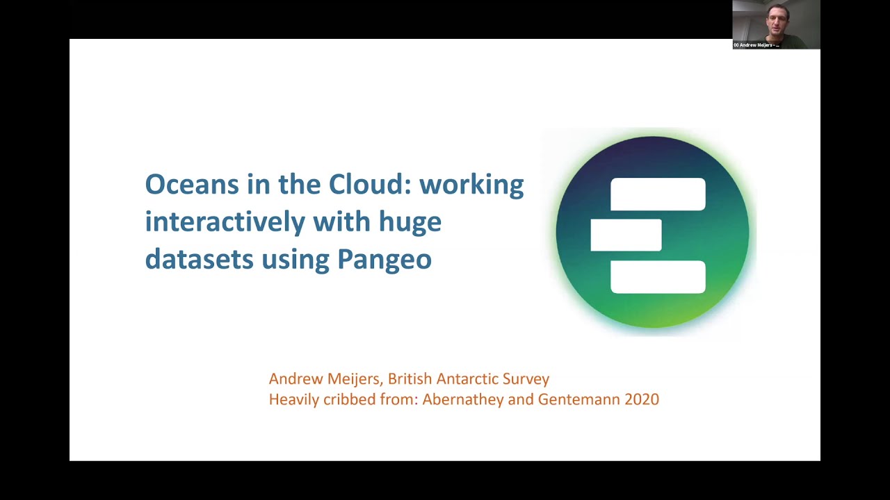 JASMIN User Seminar - Pangeo overview (Andrew Meijers) - YouTube